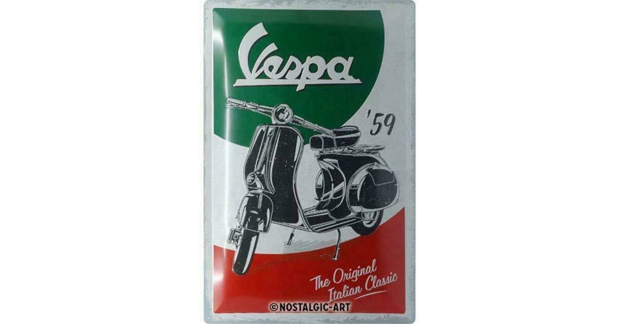 plaque métal vespa 20x30 - Déco murale/Plaques 20x30 cm - decovintage