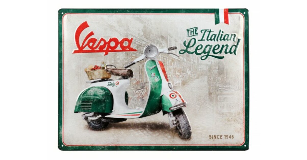 Plaque Vespa legend 40x30 - Déco murale/Plaques 30x40 cm - decovintage