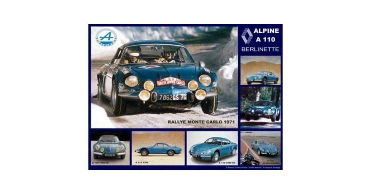 Plaque Alpine A110 mosaïque - Déco murale/Plaques 30x40 cm - decovintage