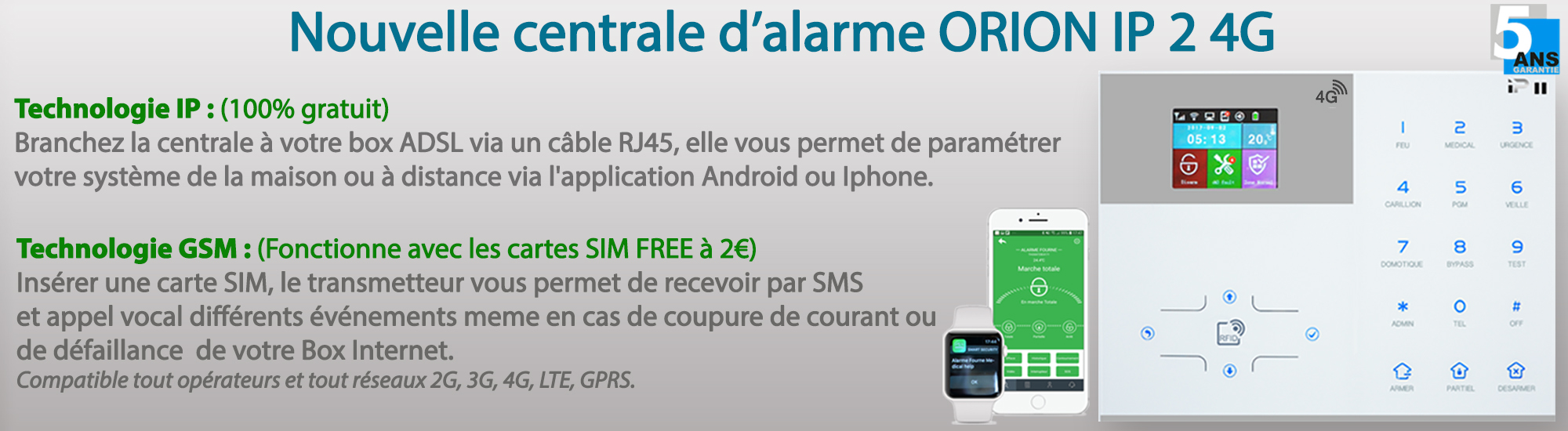 Connectez votre centrale d'alarme Orion à votre Smartphone