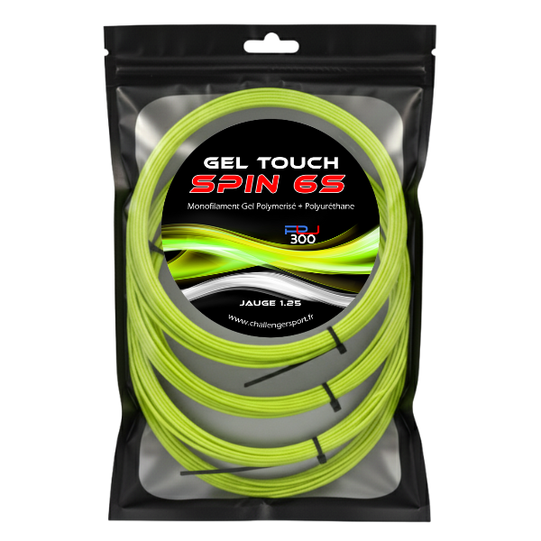 GEL Touch Spin 6S 1.25 / 4x12m. - CORDAGES TENNIS/Packs de 4 Cordages ...