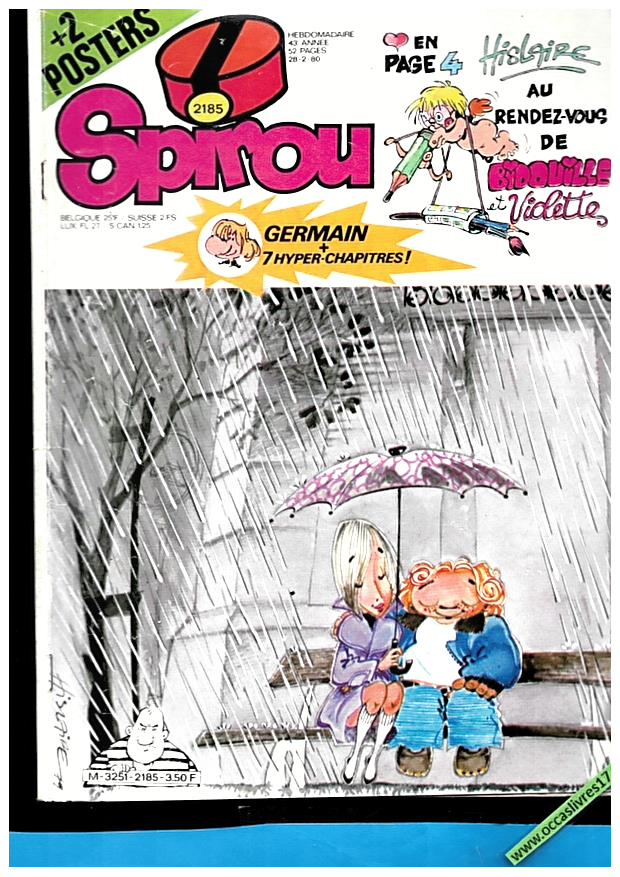 Spirou, n° 2185, 1980, avec son poster - collection divers/spirou - occaslivres17