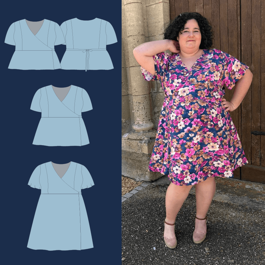 Patron Robe / Tunique / Blouse CACHE-COEUR CIEL PDF & projection ...