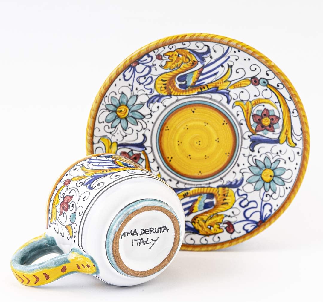 Fima thatsArte.com - Italian Ceramic Espresso Cup & Saucer Raffaellesco ...