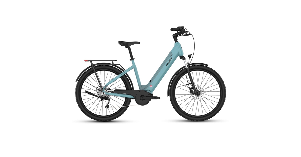VTC électrique EASYCITY CROSS D9 BAFANG disc 27.5'' 480wh vert d'eau ...