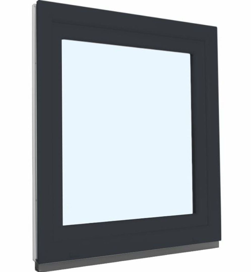 Fenêtre oscillo-battante PVC anthracite et blanc vitrée ouvrant gauche L 650mm x H 750mm ...