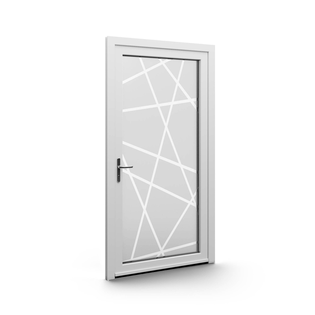 Porte d'entrée PVC blanc vitrée ouvrant gauche L 1060mm x H 2150mm ...