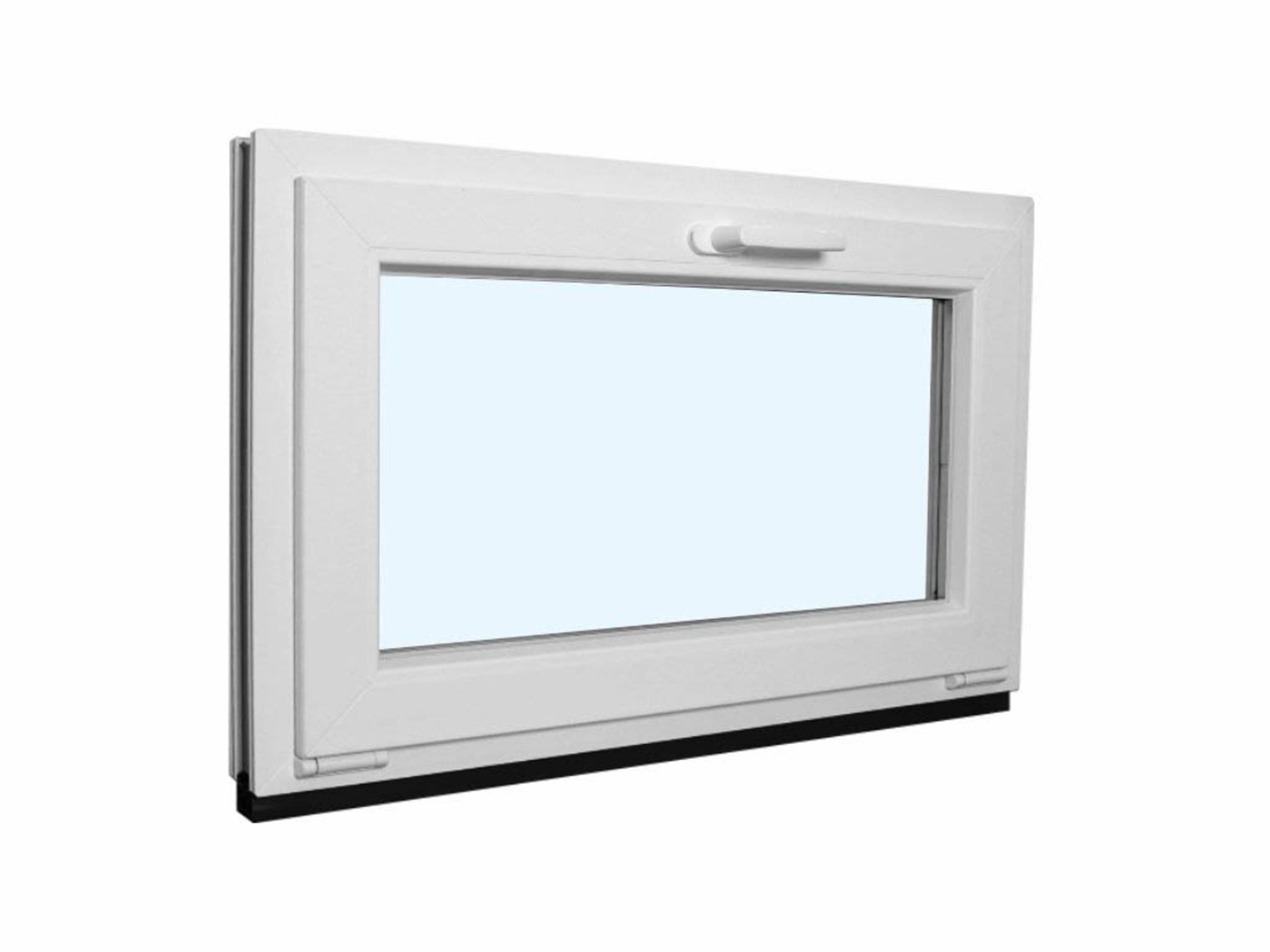Fenêtre de cave soufflet PVC blanc vitrée ouvrant haut L 800mm x H ...