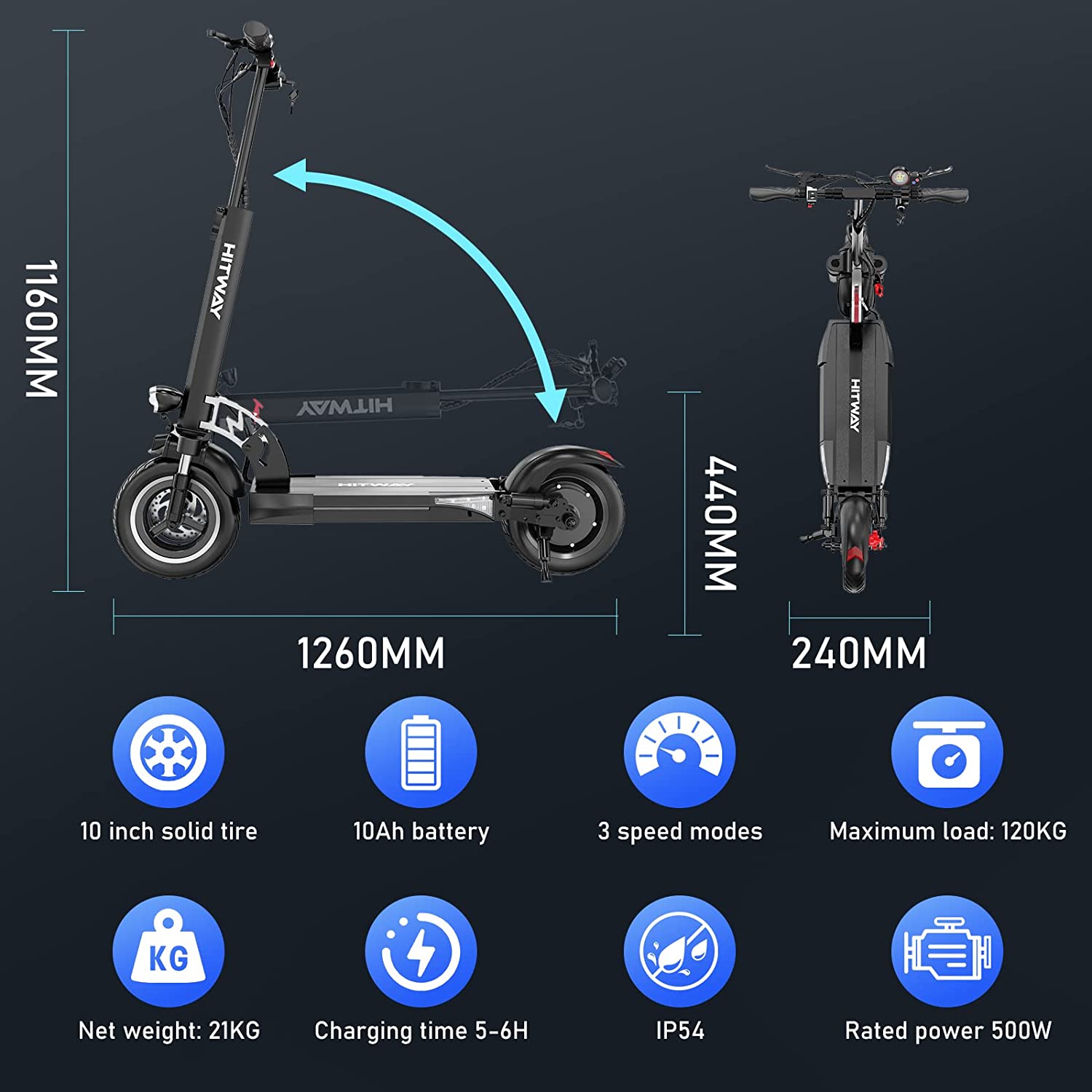 Trottinette Electrique HITWAY H5: Confort, Puissance & Autonomie!