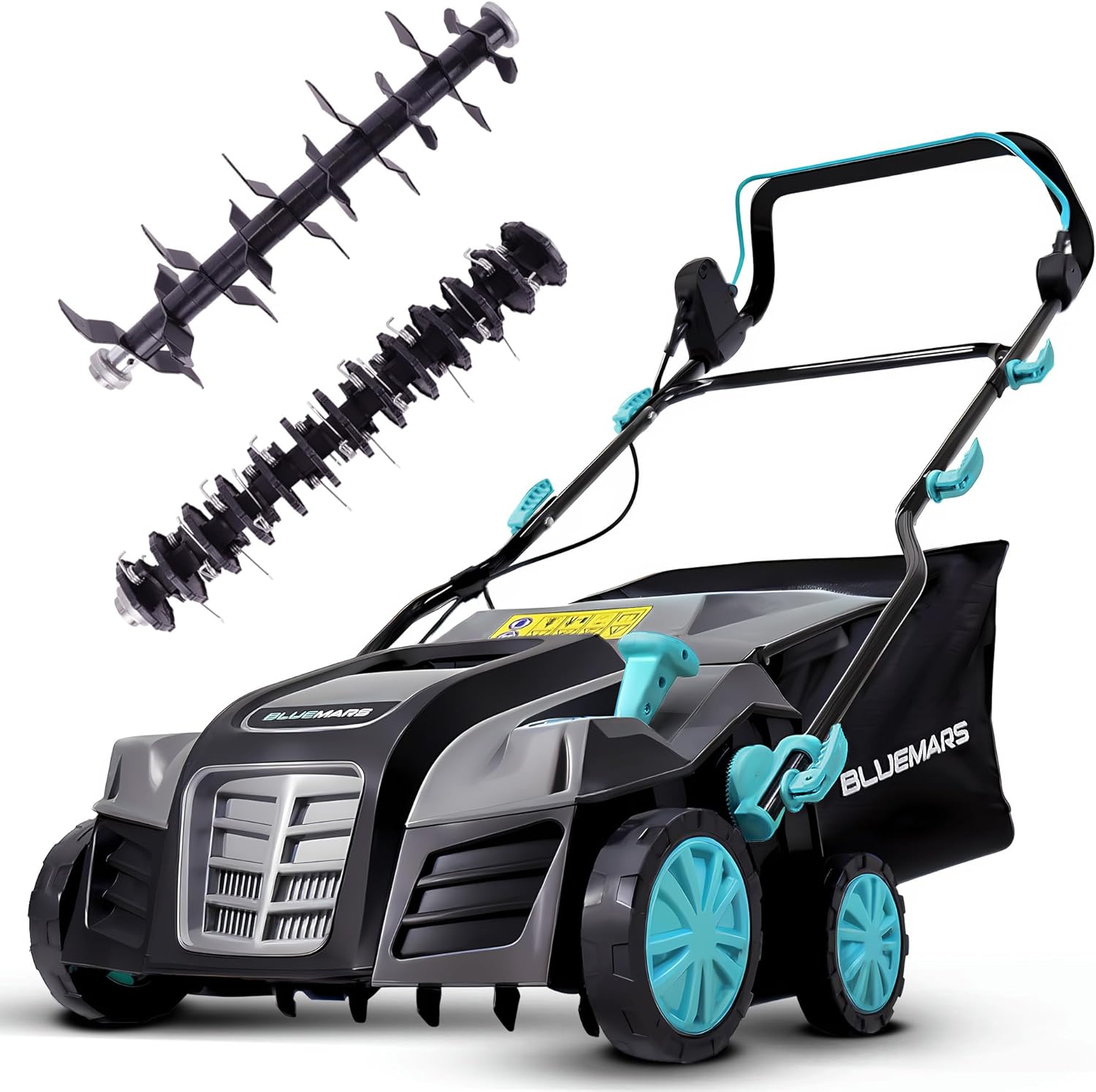 Bluemars Lawn Scarifier and Aerator,2000W Electric Lawn Rake