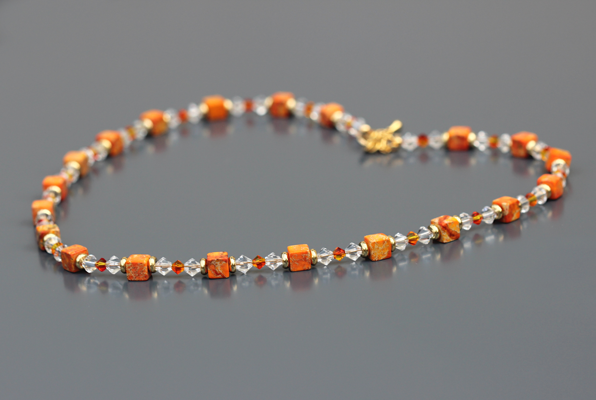 *Thelma* Jaspe impérial pêche - COLLIERS/Pierres fines - Lilyperles