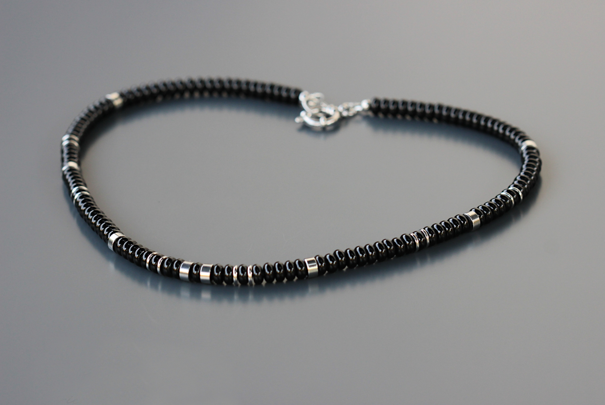 *Lilith* Onyx et Acier - COLLIERS/Pierres fines - Lilyperles