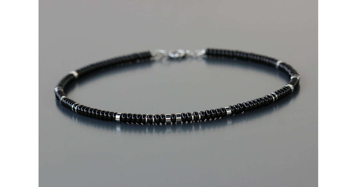 *Lilith* Onyx et Acier - COLLIERS/Pierres fines - Lilyperles