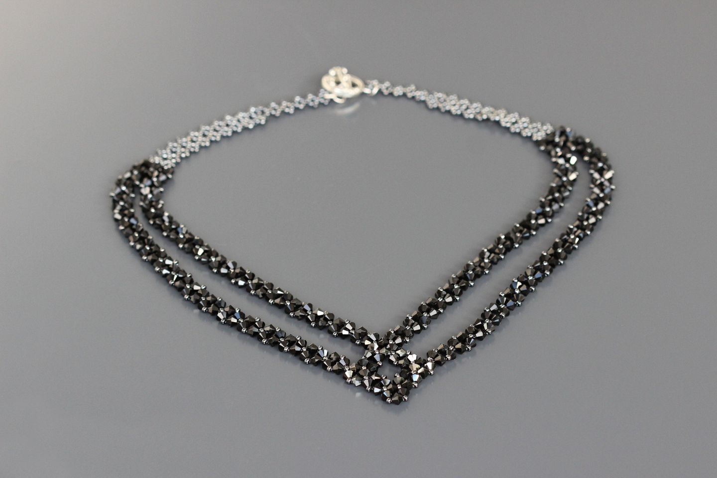 *Nora* Jet hématite - COLLIERS/Cristal - Lilyperles