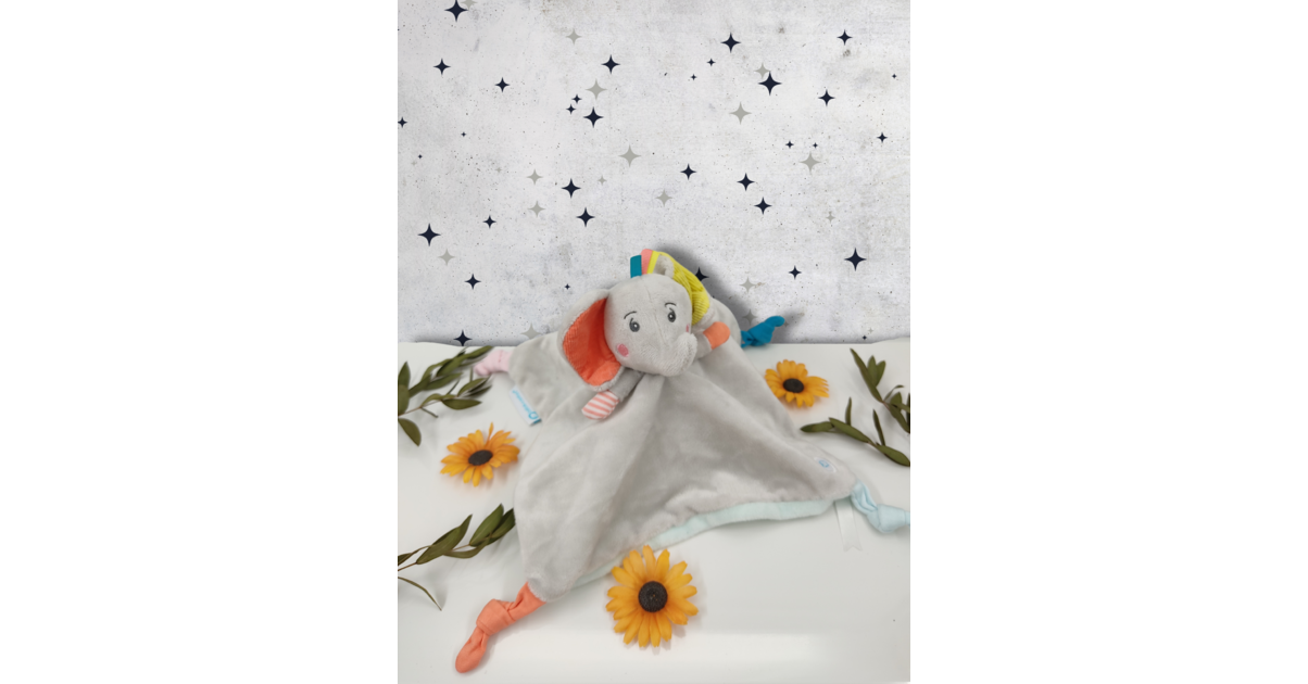 Doudou Mani éléphant gris - BEBE 9