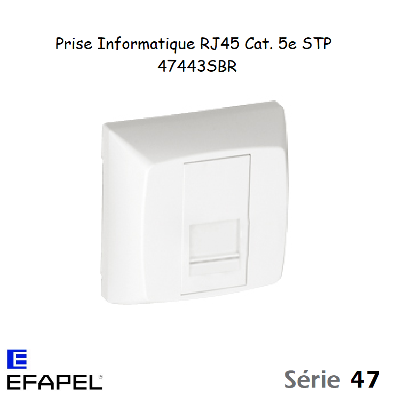 Prise Informatique RJ45 Cat. 5e STP - Série 47 - Prises EFAPEL