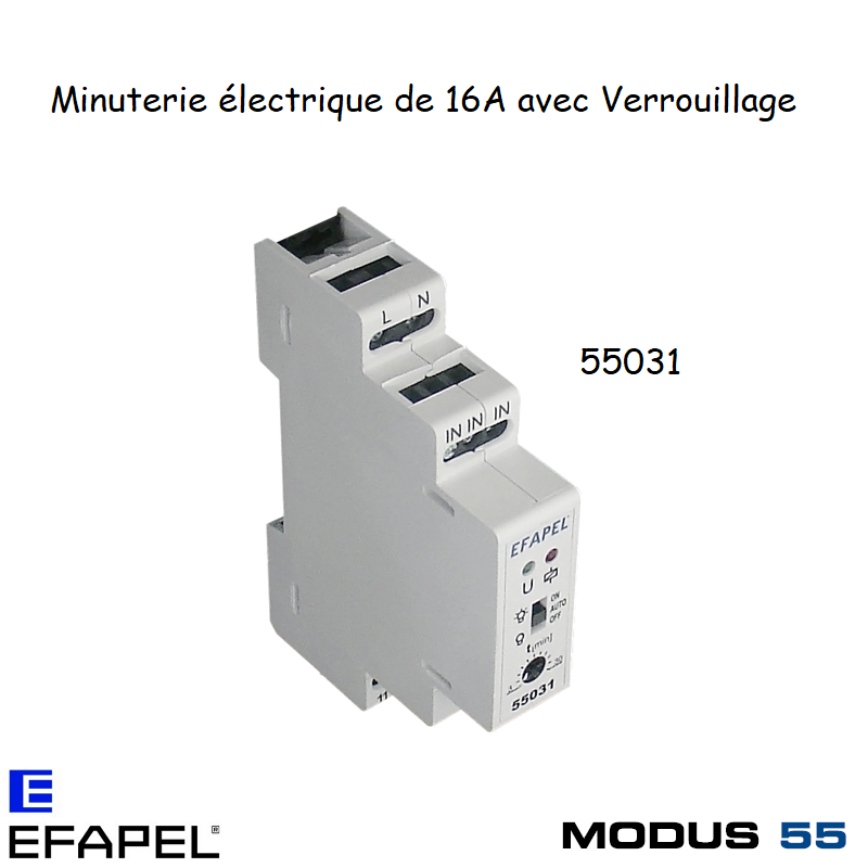 Minuterie électronique 16A avec verrouillage - Commande EFAPEL