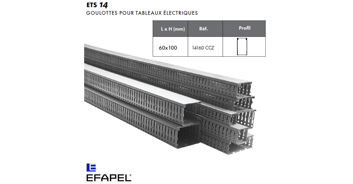 Lot de Goulottes PVC 60x100 pour tableaux électriques - 16ml