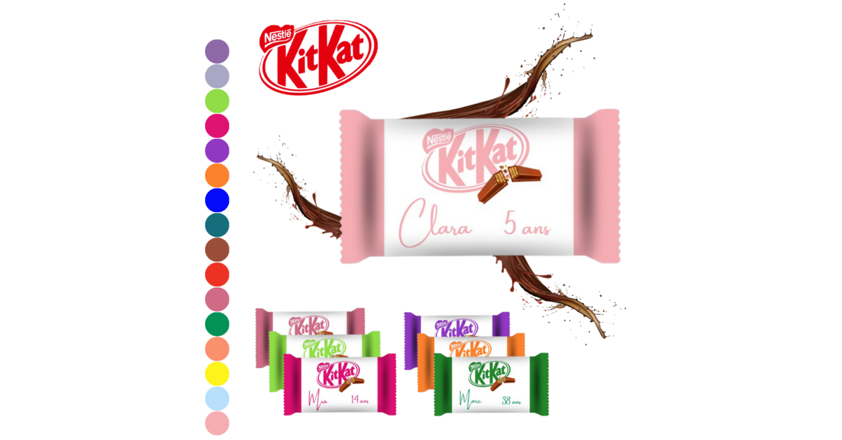 KitKat personnalisé Couleurs - L'Atelier Créations