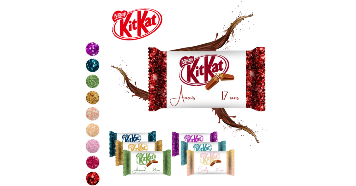 KitKat personnalisé Pailletés - L'Atelier Créations
