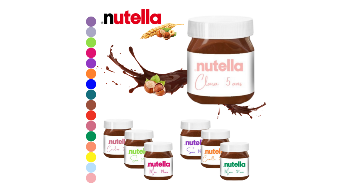 Nutella personnalisé Couleurs - L'Atelier Créations
