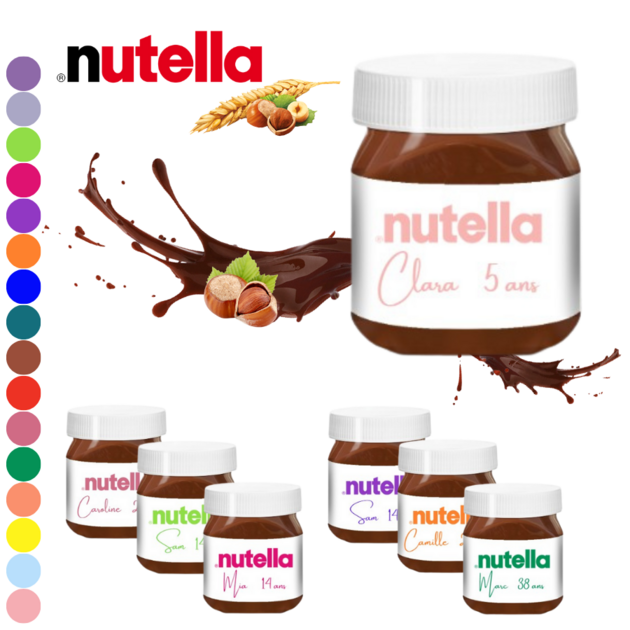 Nutella personnalisé Couleurs - L'Atelier Créations