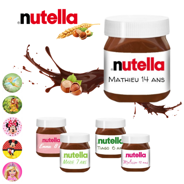 Nutella personnalisé Personnages - L'Atelier Créations
