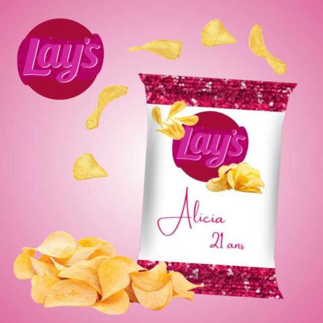 Chips Lay's personnalisées Pailletés - L'Atelier Créations