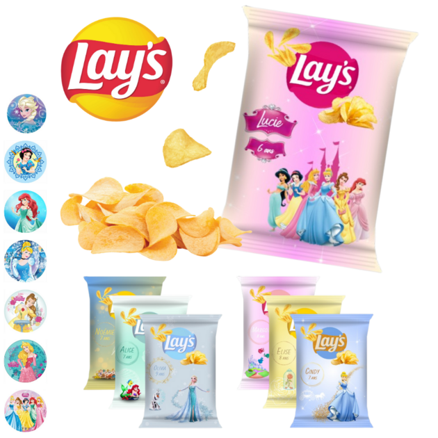 Chips Lay's personnalisées Princesses - L'Atelier Créations