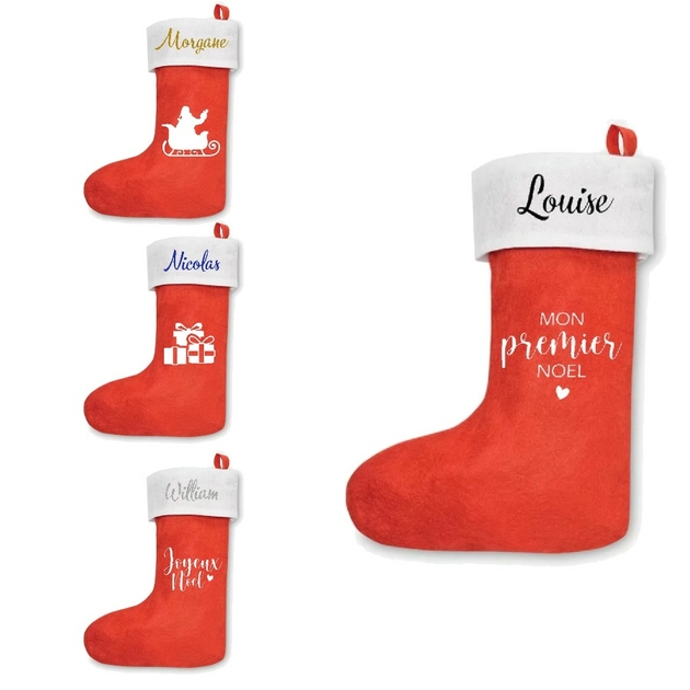 Botte de Noël personnalisée prénom - L'Atelier Créations