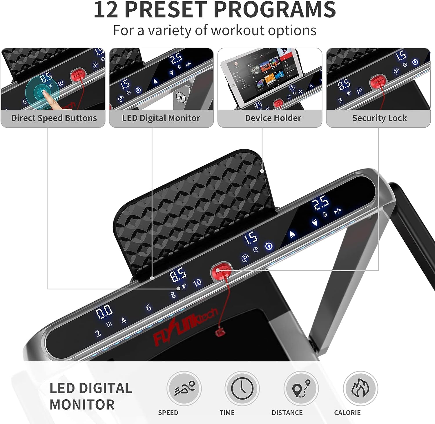 Tapis de Course pliable FLYLINKTECH - Confortable & Polyvalent