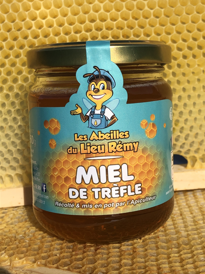 Miel de trèfle 250g (poids net) - Les Abeilles du Lieu Rémy - Miel ...