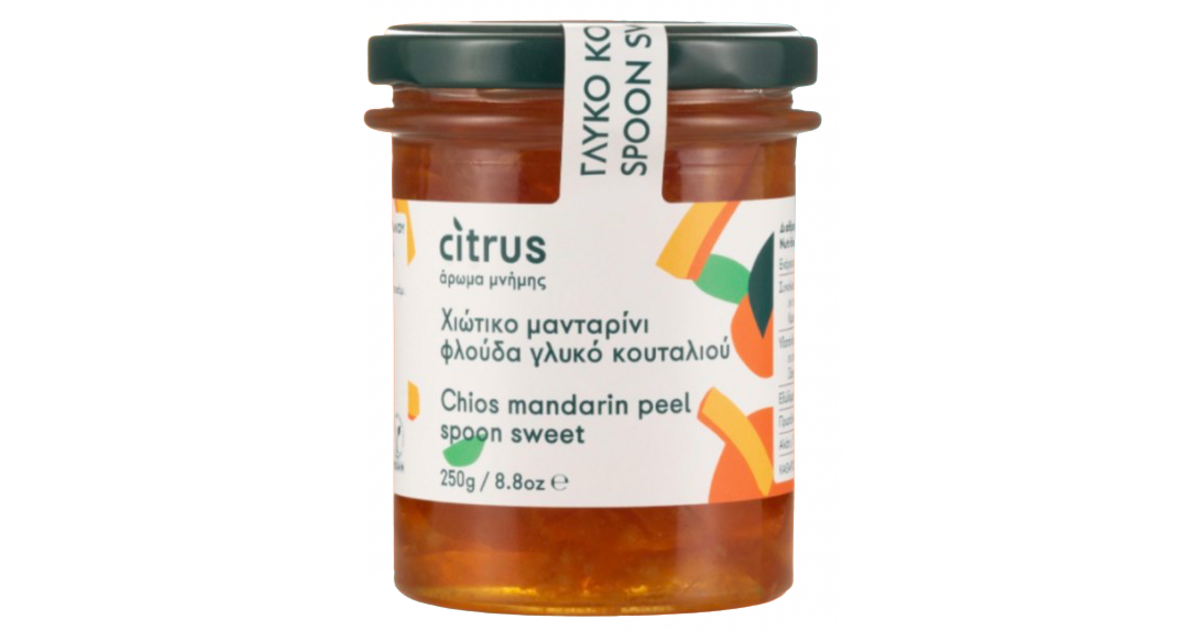 Ecorces de Mandarines Confites de Chios Fruits au Sirop Gliko Koutaliou ...
