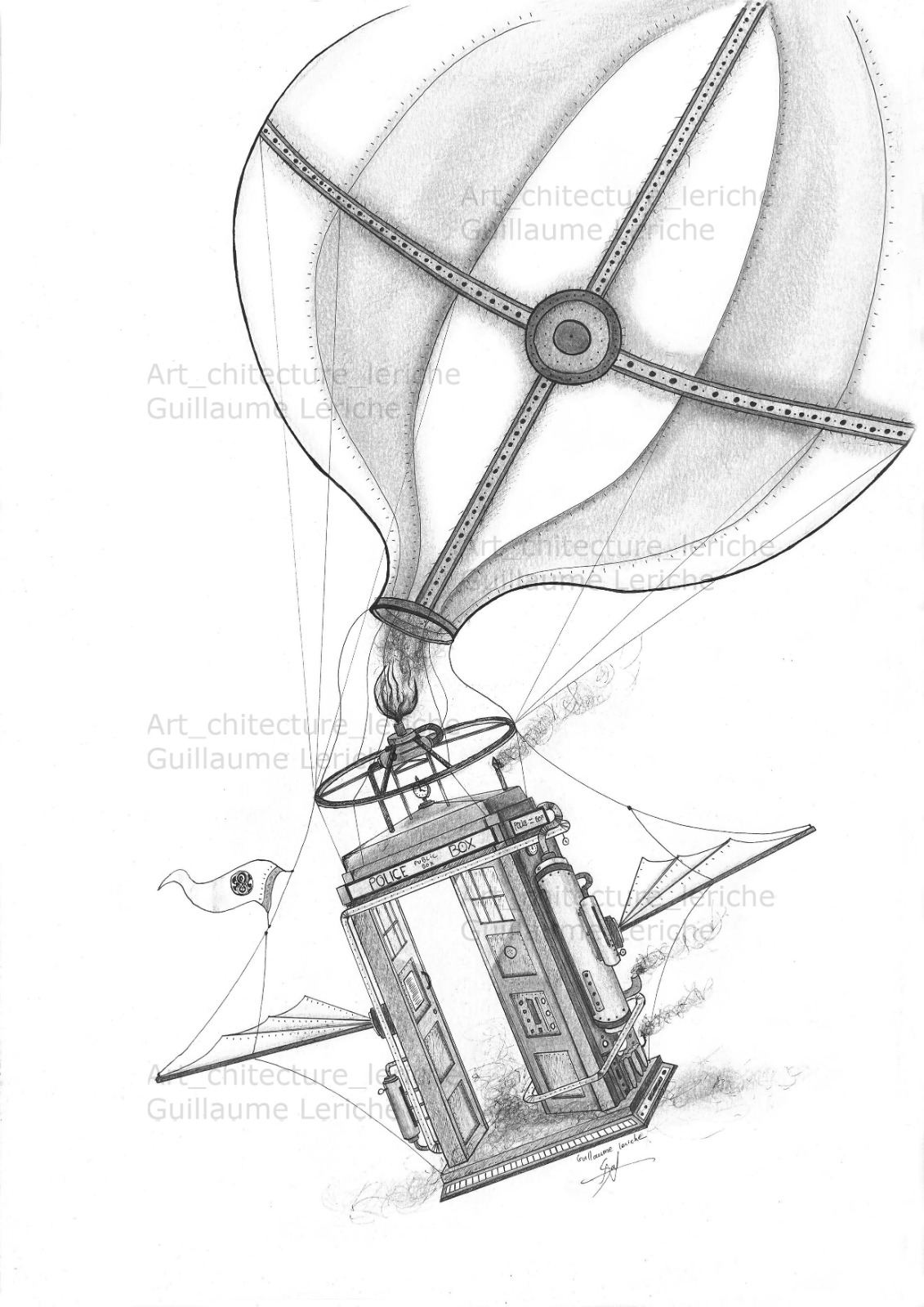 The flying machine - Prints/Illustrations Imprimées - LA PALETTE D'ART