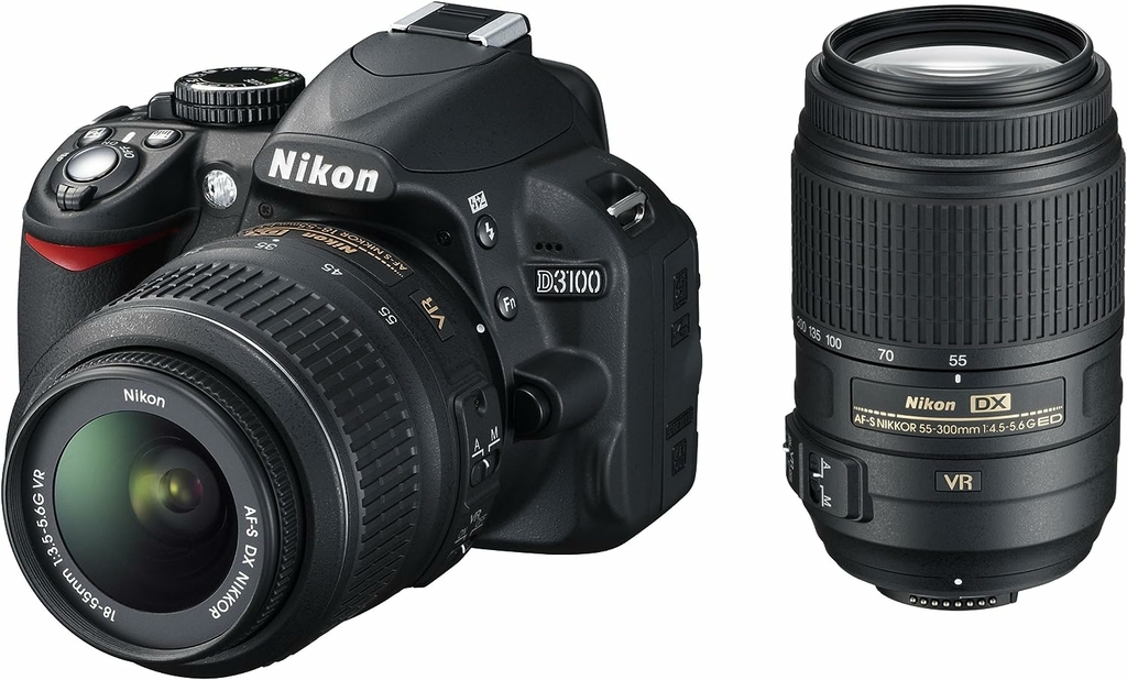 Nikon D3100 Reflex 14.2 Kit - Objectif 18-55 + Objectif 55-300