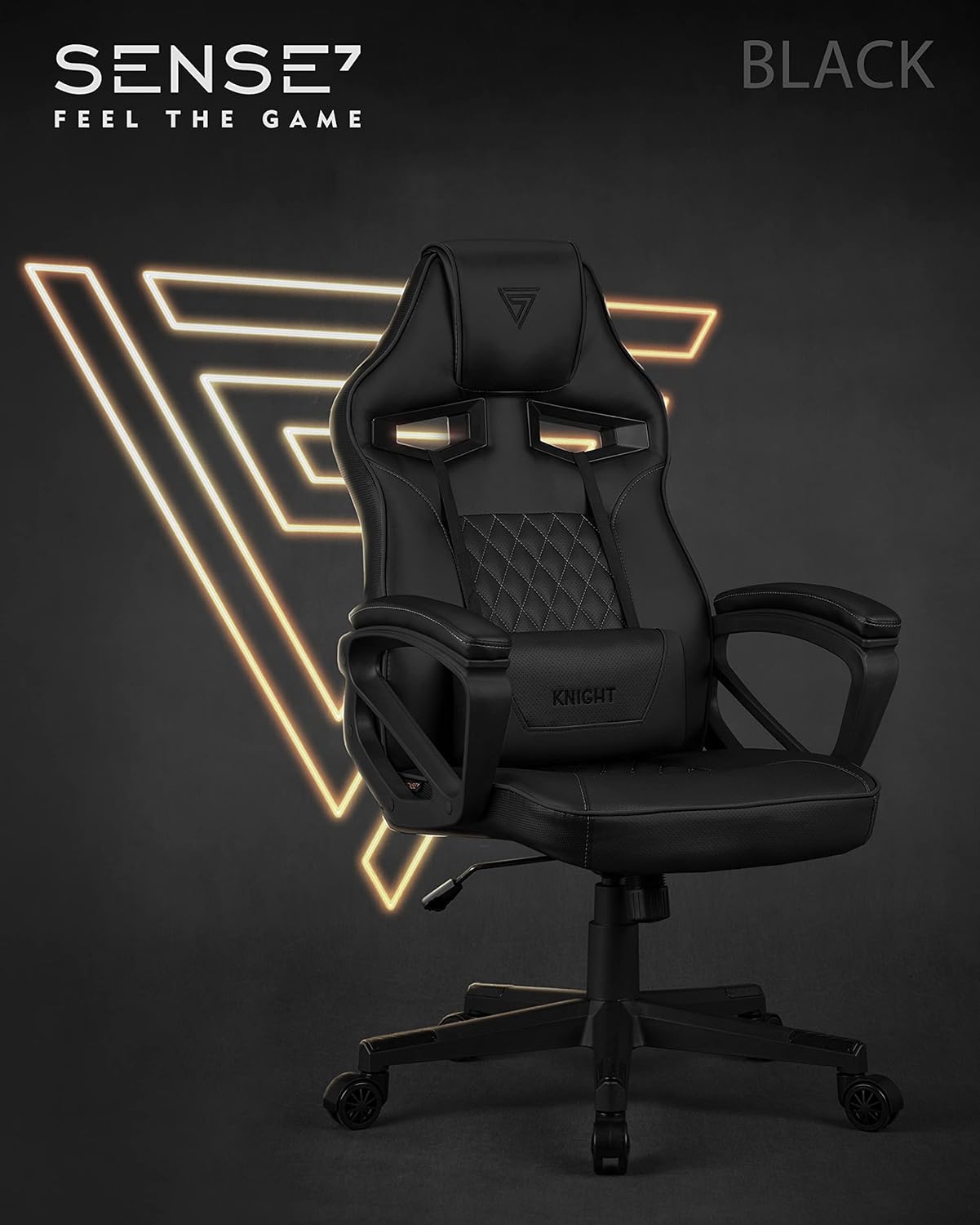 SENSE7 Knight Chaise Gaming - 40-49 x 69,5x60 Noire