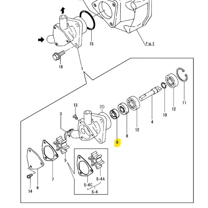 Pièces détachées de pompe eau de mer entière Yanmar Marine en vente ...