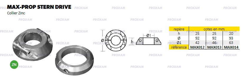 Anode hélice MAX-PROP - Modèle rond - 3 fixations - Accessoires/Anodes en vente chez PRO-BOAT