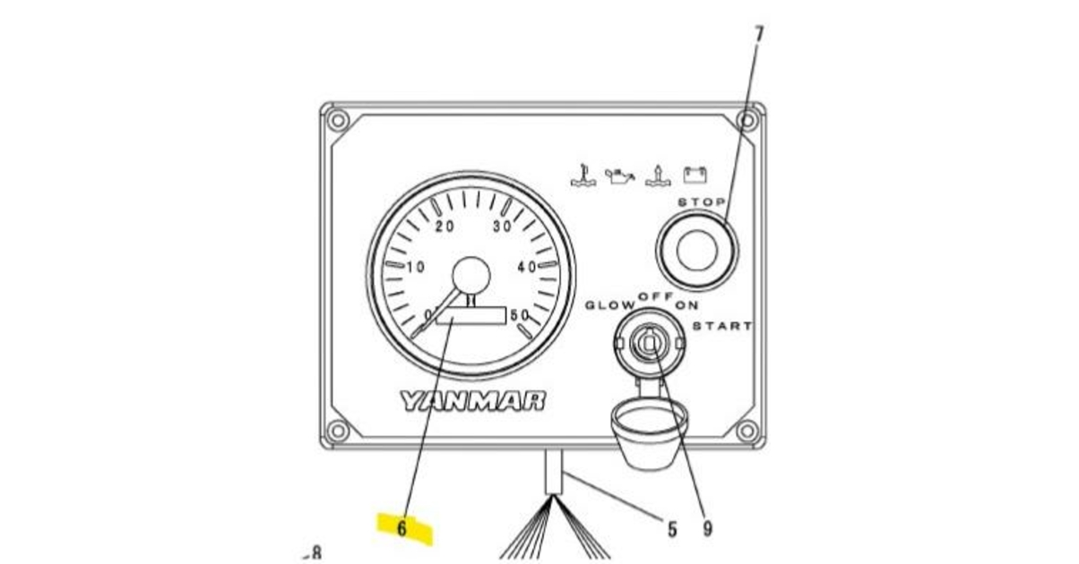 Tachomètre 164100-50100 pour tableau de bord YANMAR MARINE en vente ...