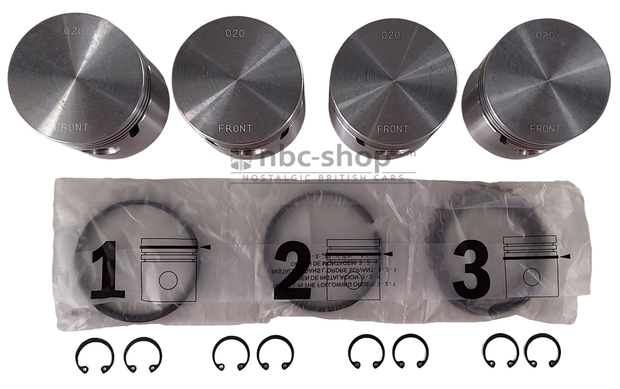 137206-20 JEU DE PISTON TRIMUPH SPITFIRE MK1/2 +20 - nbc-shop