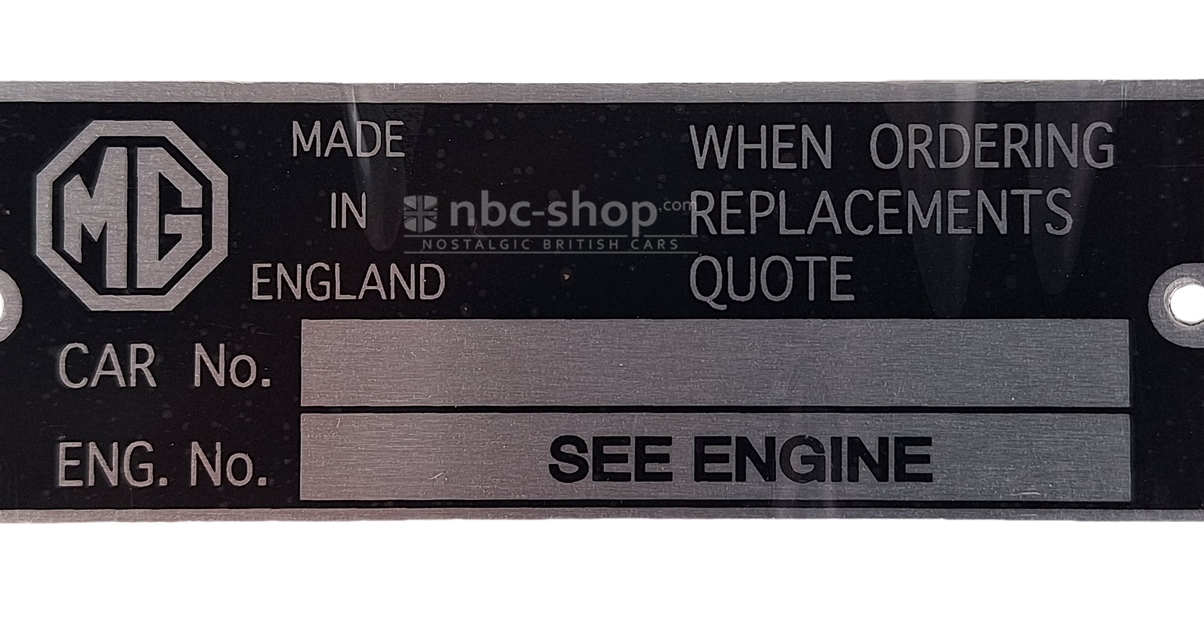 LMG1041 PLAQUE CHASSIS MGB SPRIGET - nbc-shop