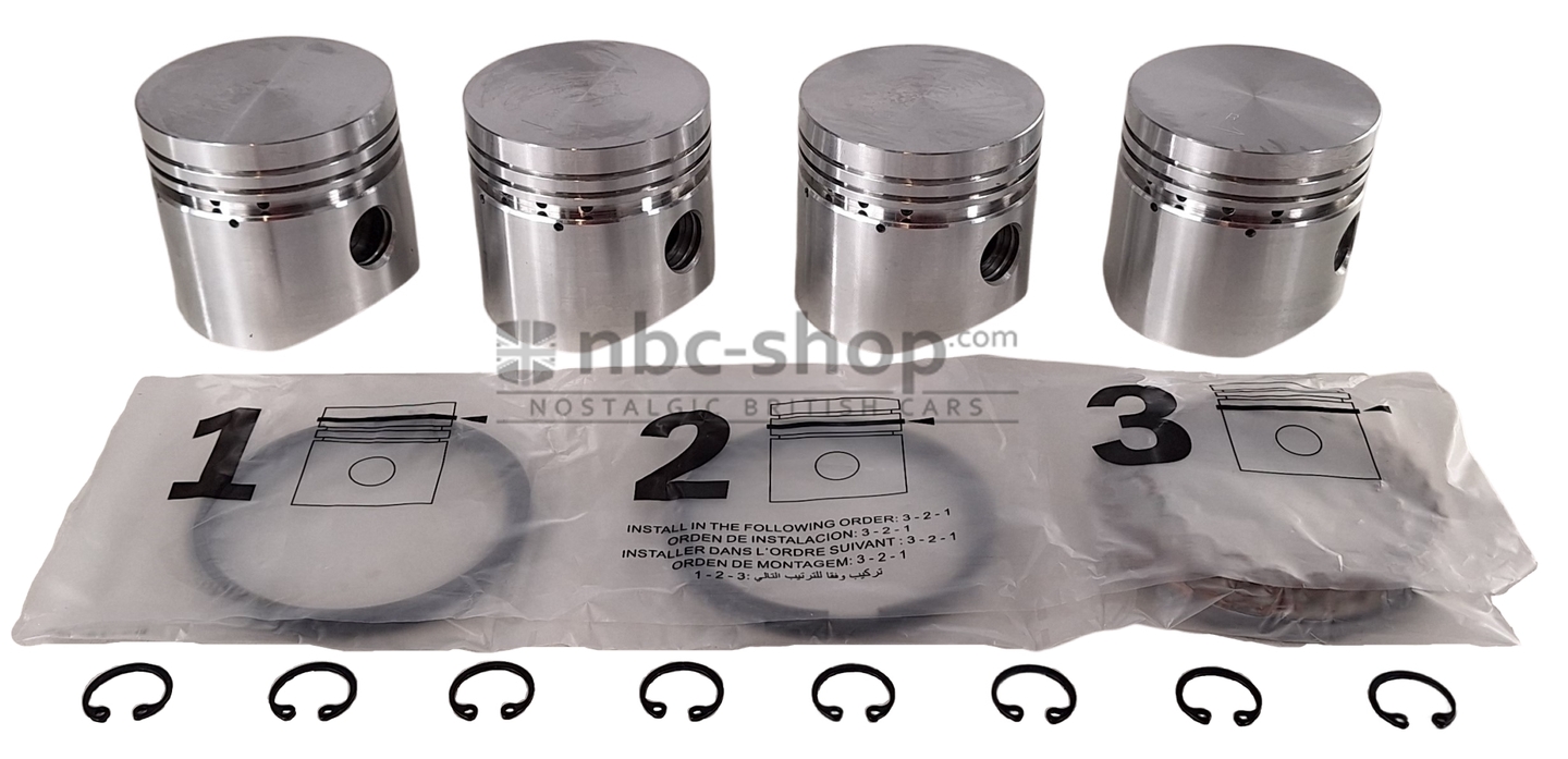 P20950 KIT DE 4 PISTONS PLAT AVEC SEGMENTS POUR MINI 998 - nbc-shop
