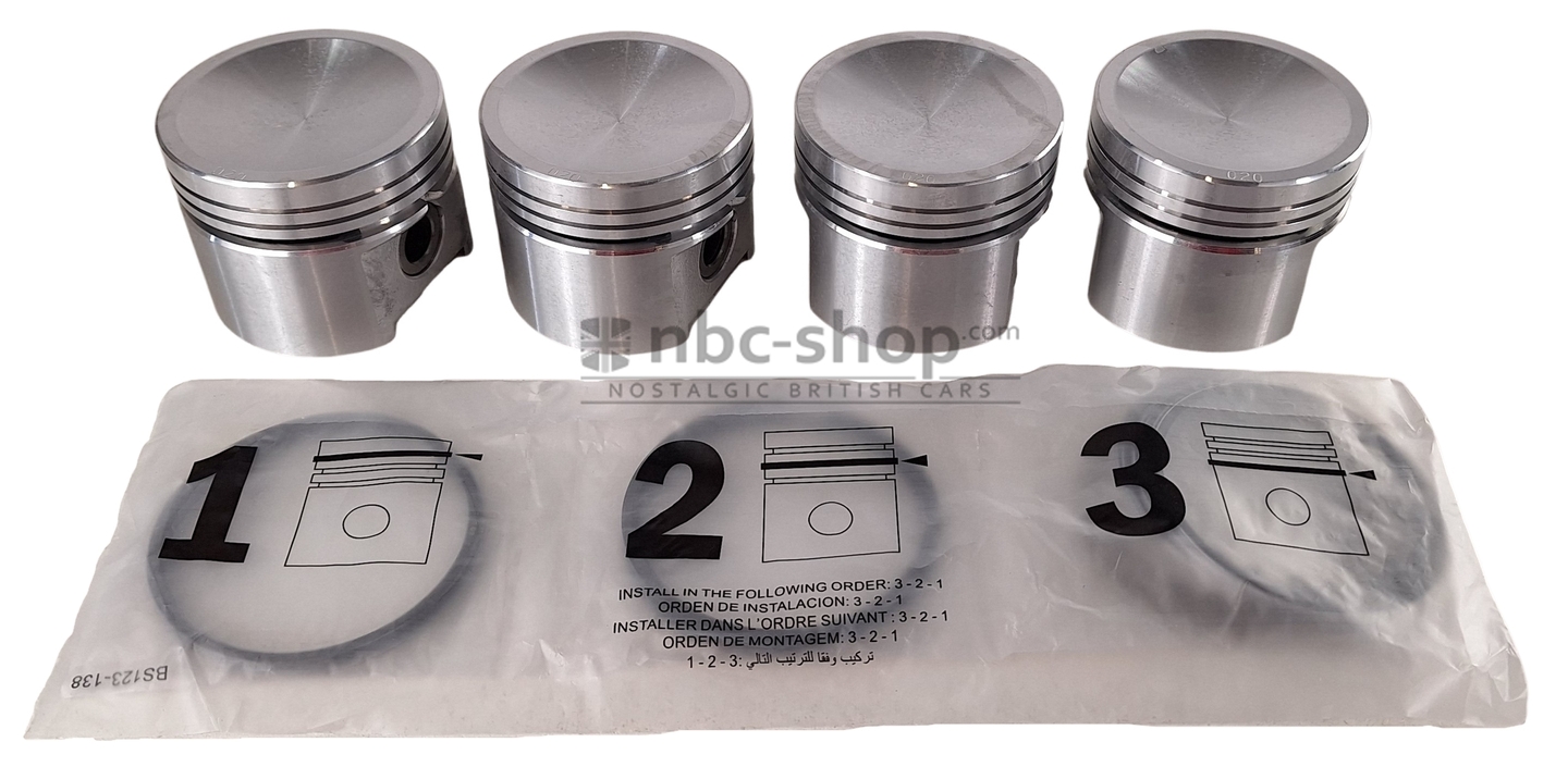 P21251-20 JEU DE 4 PISTONS MINI BASSE COMPRESSION 1275CC - nbc-shop