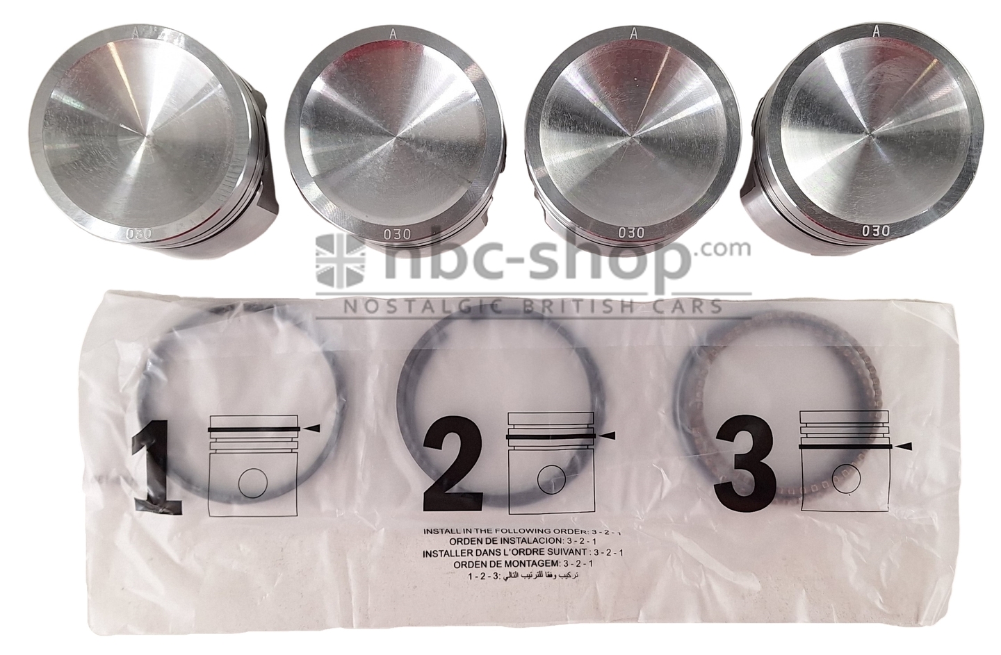 P21253-40 JEU DE 4 PISTONS MINI 1275 HAUTE COMPRESSION DISH 8.4 ...