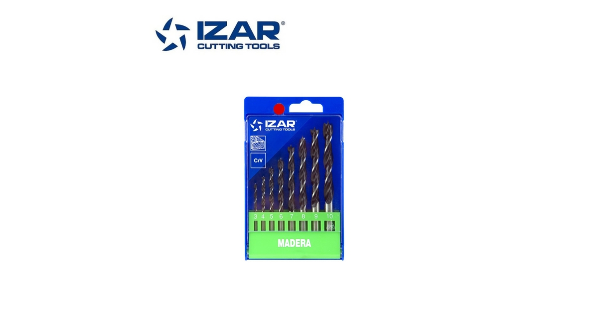 Coffret foret CrV bois 8 pièces réf. 30226 IZAR TOOLS - Forets à Bois ...