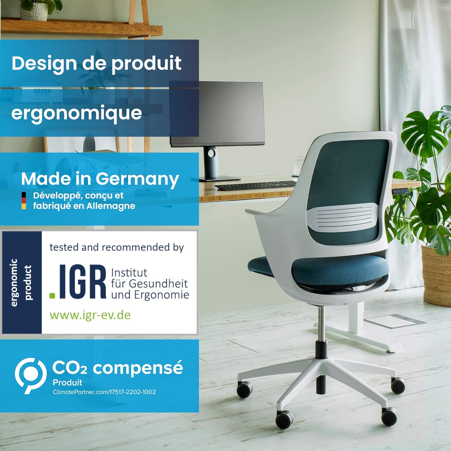 Ergotopia WellBack - Chaise Ego de Qualité Allemande