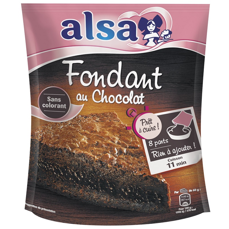 ALSA - PREPARATION POUR GÂTEAU FONDANT CHOCOLAT "PRÊT-A-CUIRE" 500g ...