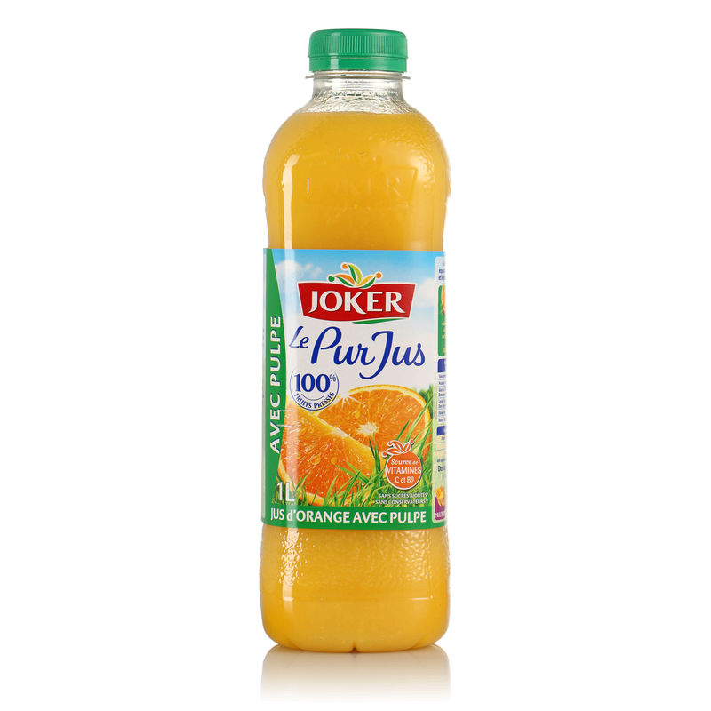 JOKER - JUS D'ORANGE AVEC PULPE "LE PURJUS" Bouteille de 1L - Les Jus ...