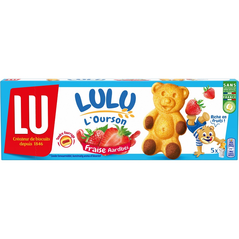 LU - GÂTEAUX MOELLEUX FOURRES FRAISE L'OURSON LULU 150g - Biscuits ...