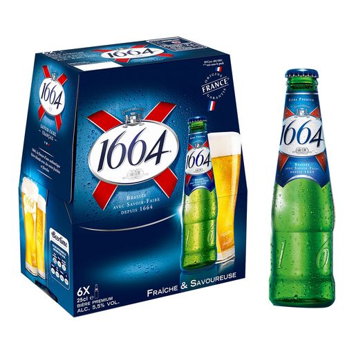1664 - BIERE BLONDE Pack de 6 bouteilles de 25cl - Les Alcools/Les Bières - coursadom-fr